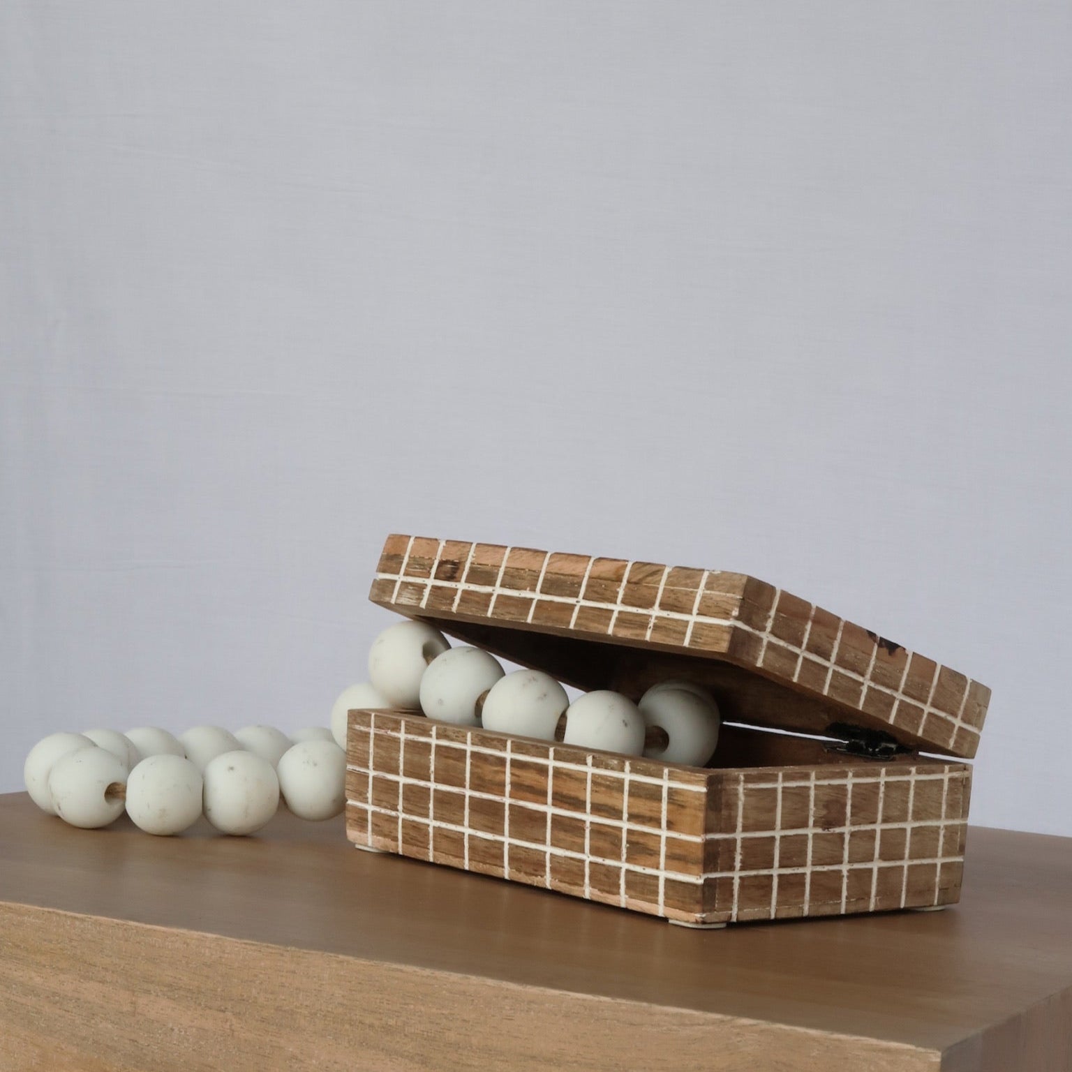 Grid Etched Wood Box – Down Home by DeBoers