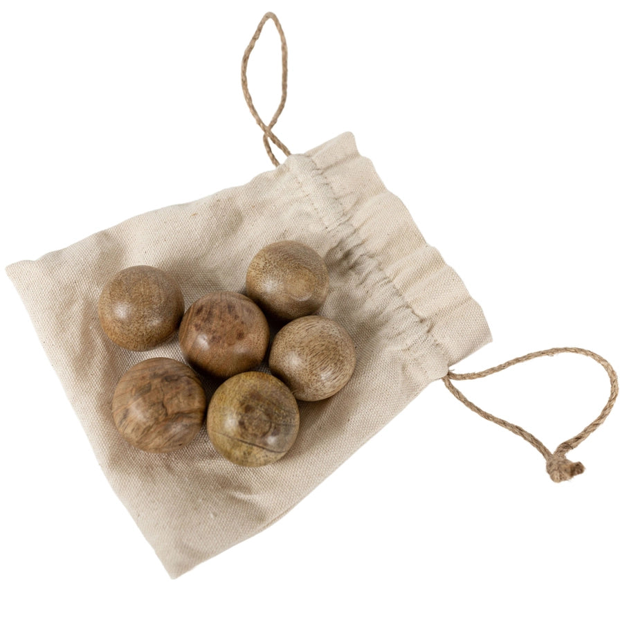 Wood Deco Balls with Bag - Set of 6 – Down Home by DeBoers