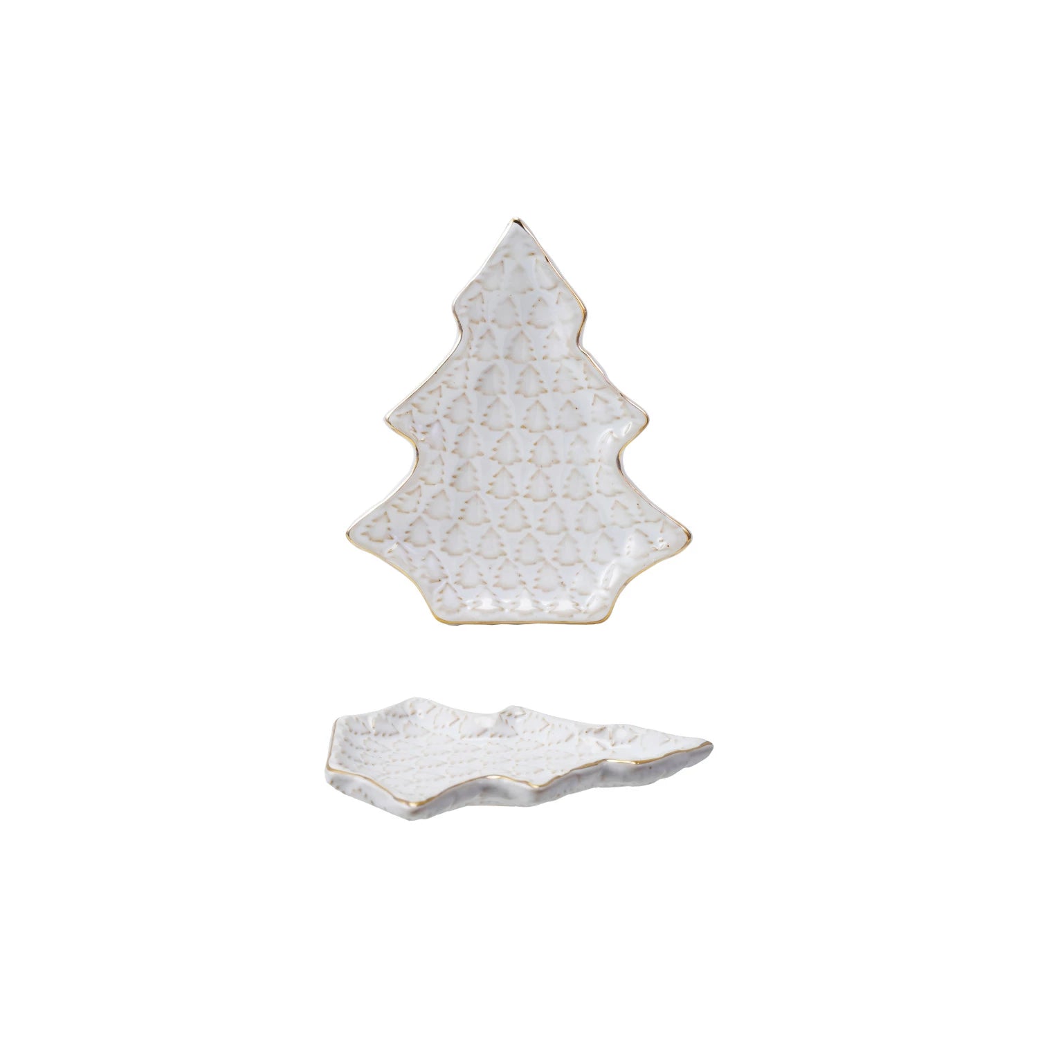 Gold Trimmed Tree Shaped Tray – Down Home by DeBoers
